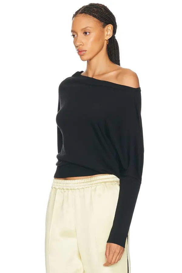 TOM FORD Wool Silk Off The Shoulder Top
