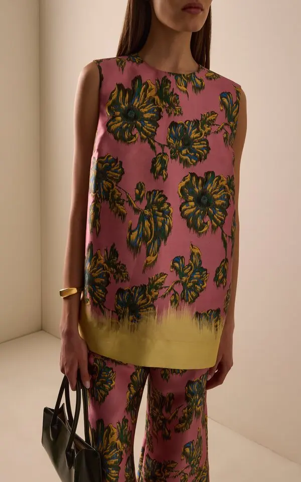 ALEMAIS Faye Floral Satin Tunic Top