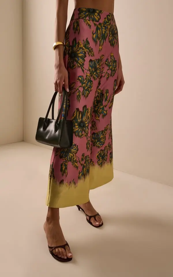 ALEMAIS Faye Satin Wide-leg Pants