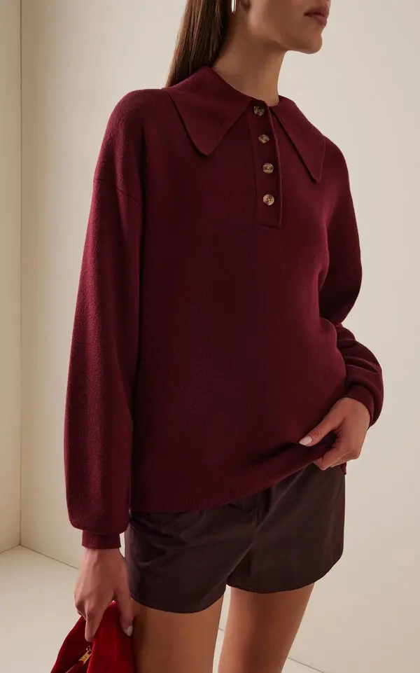 ALEMAIS Claudia Knit Polo Sweater