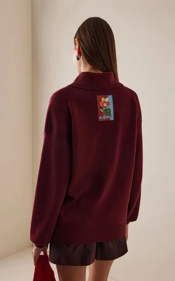 ALEMAIS Claudia Knit Polo Sweater