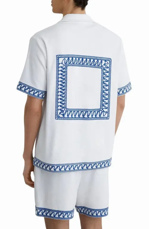 REISS Bleeker Geometric Embroidered Top