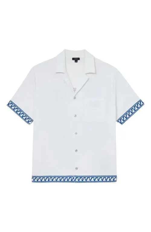 REISS Bleeker Geometric Embroidered Top