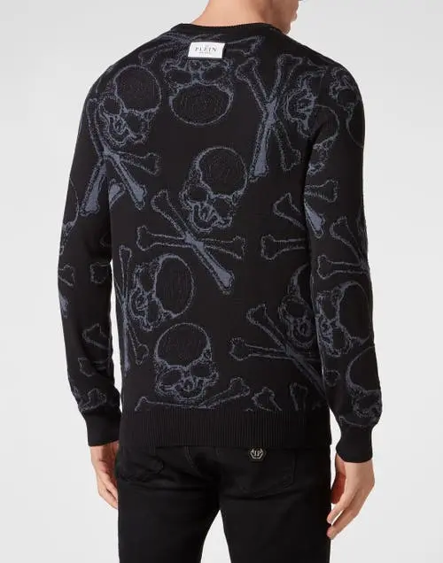 Philipp Plein Cotton Pullover Round Neck Skull&bones