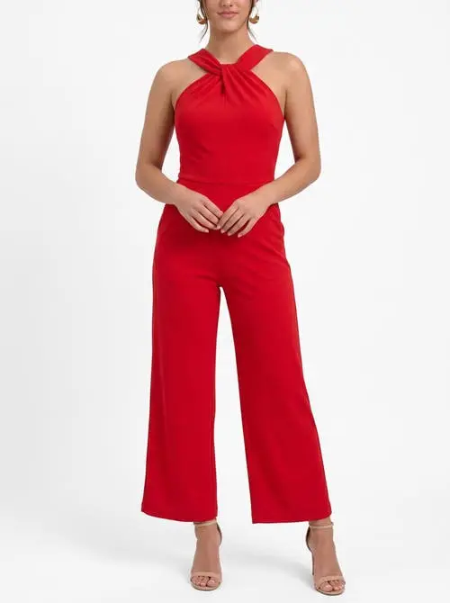 Rachel Rachel Roy Halter Neck Jumpsuit With Wide Leg - Rio Red
