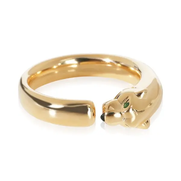 Cartier Panthère De Ring In Yellow Gold With Onyx And Tsavorite - Yellow_gold