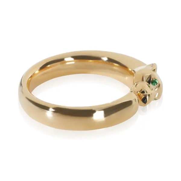 Cartier Panthère De Ring In Yellow Gold With Onyx And Tsavorite