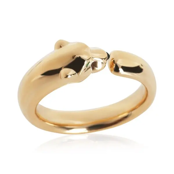 Cartier Panthère De Ring In Yellow Gold With Onyx And Tsavorite