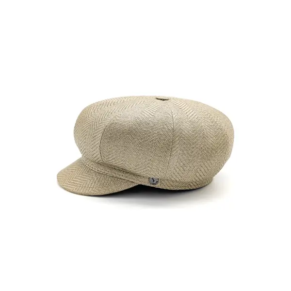 DORIA 1905 Herringbone Raffia Fabric Sailor Cap - Yellow