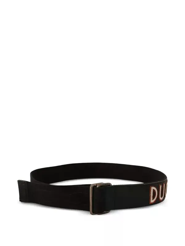 Costume National Ducati Leather-trim Belt - Black