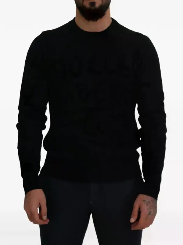 Dolce & Gabbana Graffiti-print Wool Crew Neck Sweater