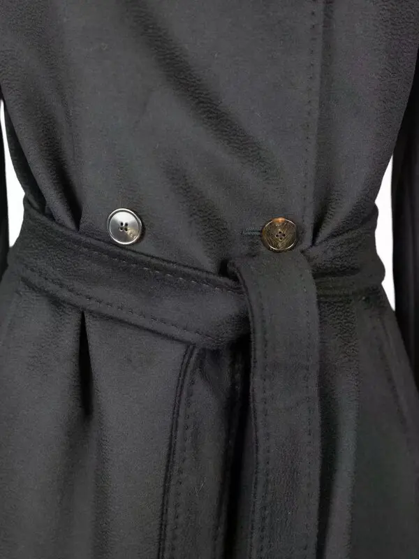Max Mara Belted Wool Coat - Black
