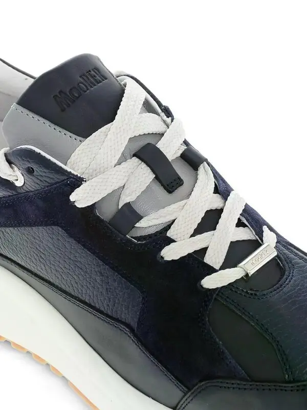 MOORER Suede-insert Lace-up Sneakers