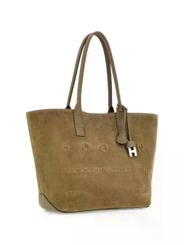 Hogan Embossed Suede Tote Bag