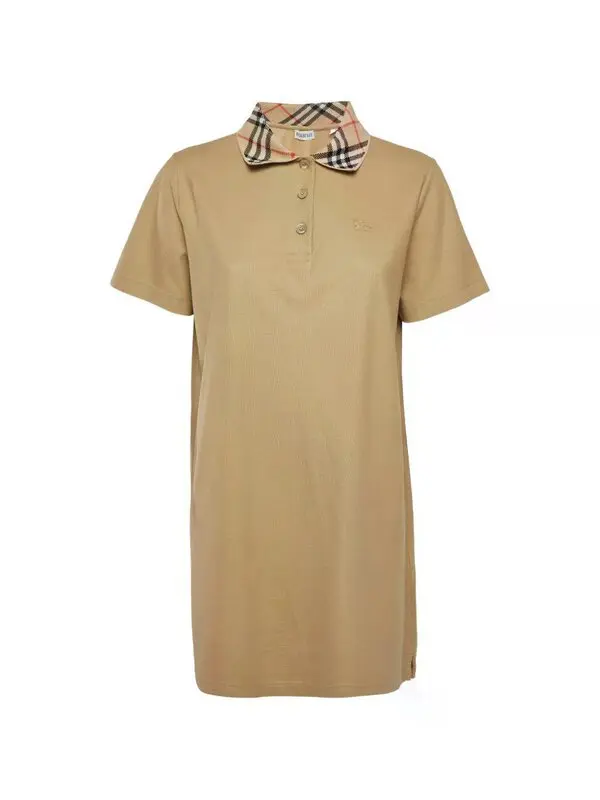Burberry Check Collar Shirt Dress - Neutrals
