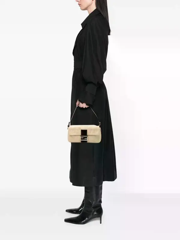 Fendi Zucca Canvas Baguette Shoulder Bag