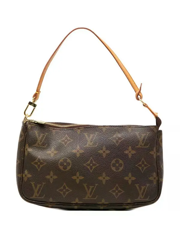 LOUIS VUITTON 2003 Monogram Pochette Accessories Shoulder Bag - Brown