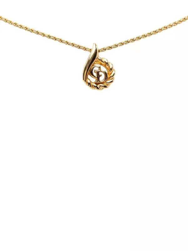Dior Tone Cd Logo Pendant Necklace - Gold