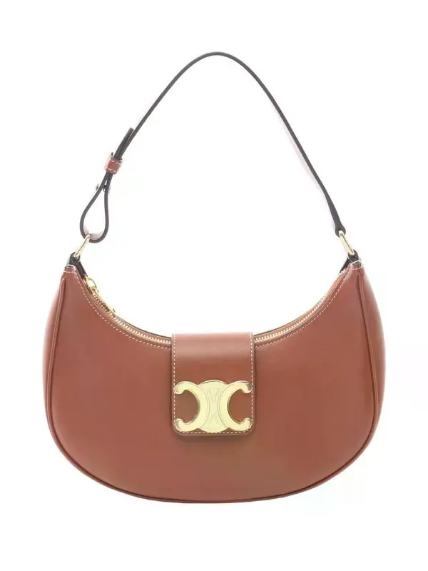 Celine Smooth Calfskin Triomphe Ava Shoulder Bag - Brown