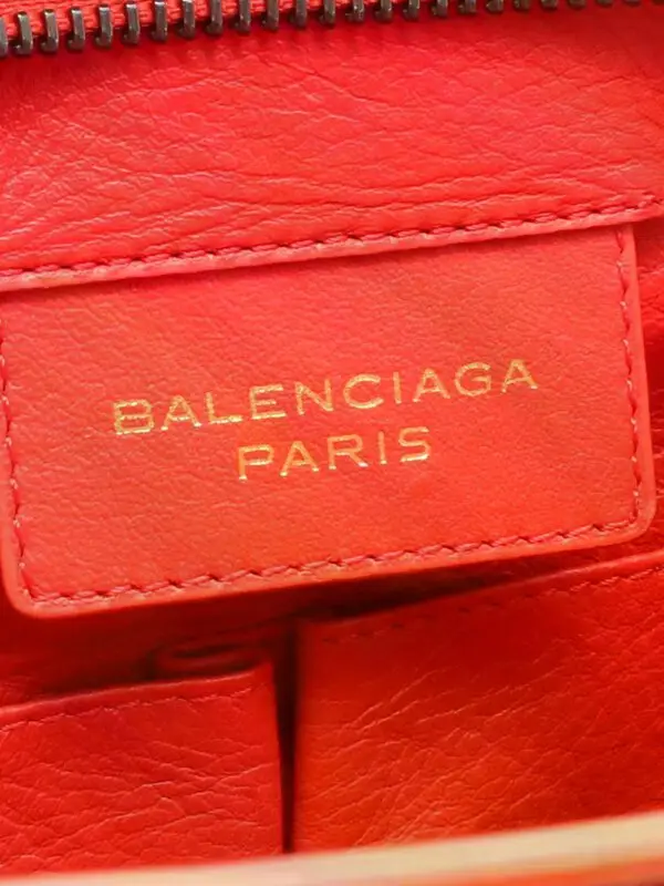 Balenciaga Leather Papier Tote Bag - Red
