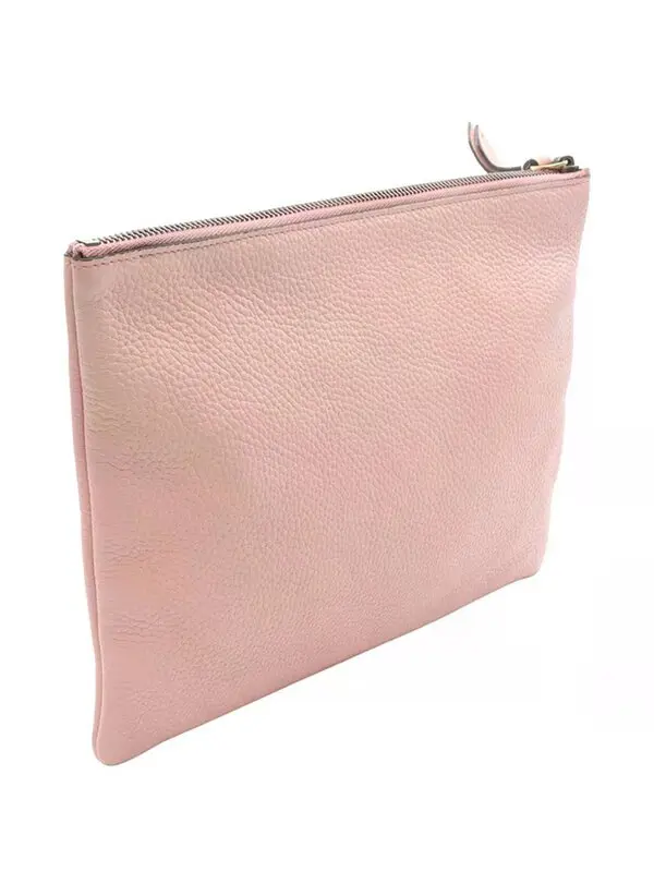 Gucci Grained Leather Animalier Business Bag Clutch - Pink