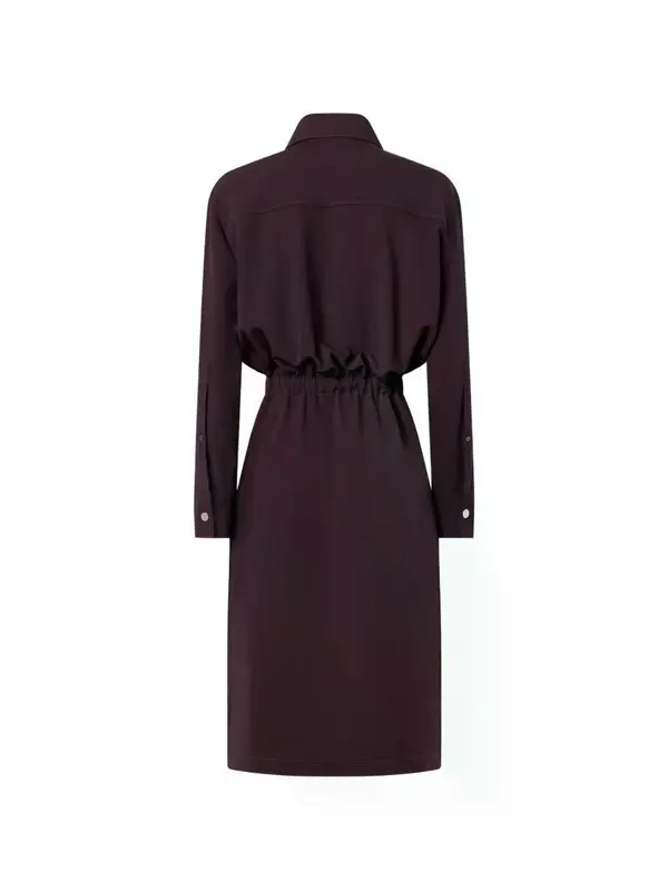 Pinko Elasticated-waist Shirt Midi Dress - Purple