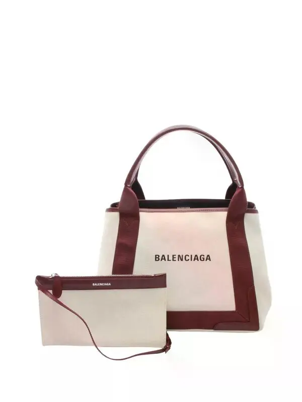 Balenciaga Canvas Navy Cabas S Tote Bag - Neutrals
