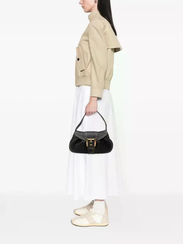 Celine Grained Leather Buckle Shoulder Bag