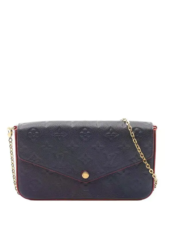 LOUIS VUITTON Monogram Empreinte Pochette Felicie Crossbody Bag - Blue