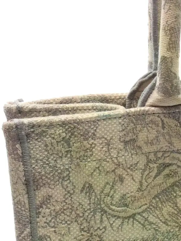 Dior Medium Toile De Jouy Reverse Embroidered Canvas Book Tote Bag - Grey