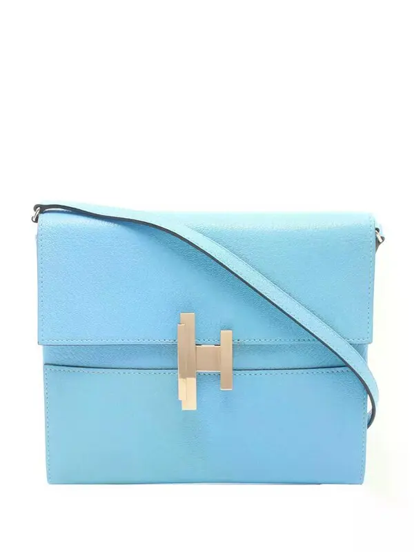 Hermès 2019 Chevre Cinhetic To Go Wallet Crossbody Bag - Blue