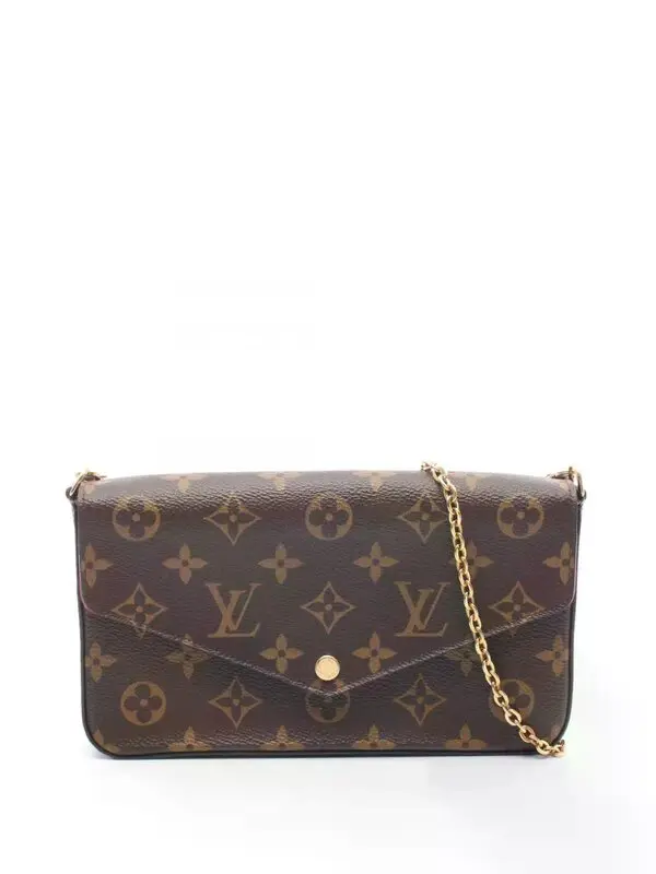 LOUIS VUITTON Monogram Pochette Felicie Crossbody Bag - Brown