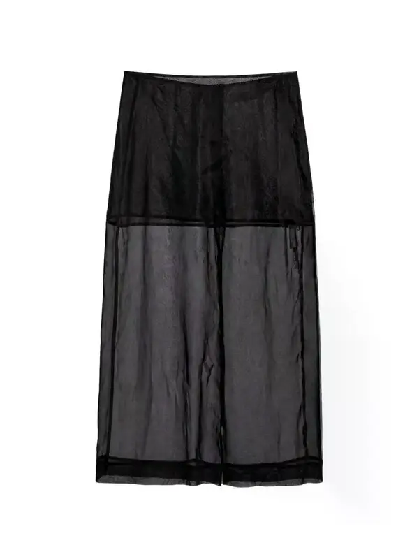 THE FRANKIE SHOP Peri Midi Sheer Panelled Skirt - Black