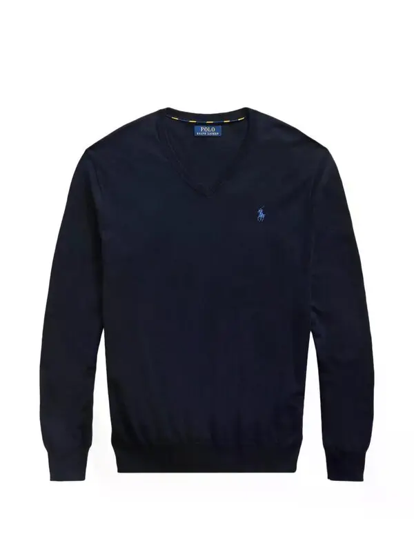 Polo Ralph Lauren Embroidered Logo V-neck Sweater