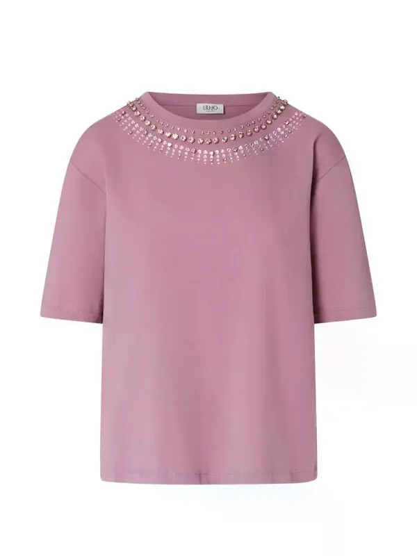 Liu Jo Jersey T-shirt With Jewel Embellishment