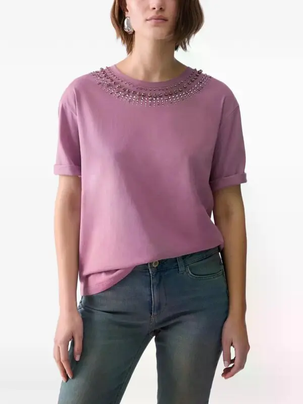 Liu Jo Jersey T-shirt With Jewel Embellishment