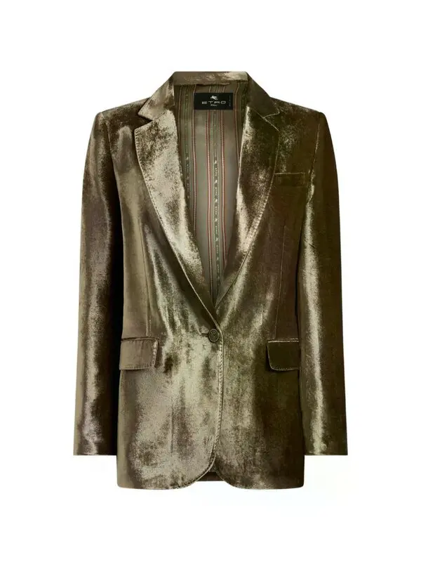 Etro Velvet Jacket With Pegaso Logo Buttons