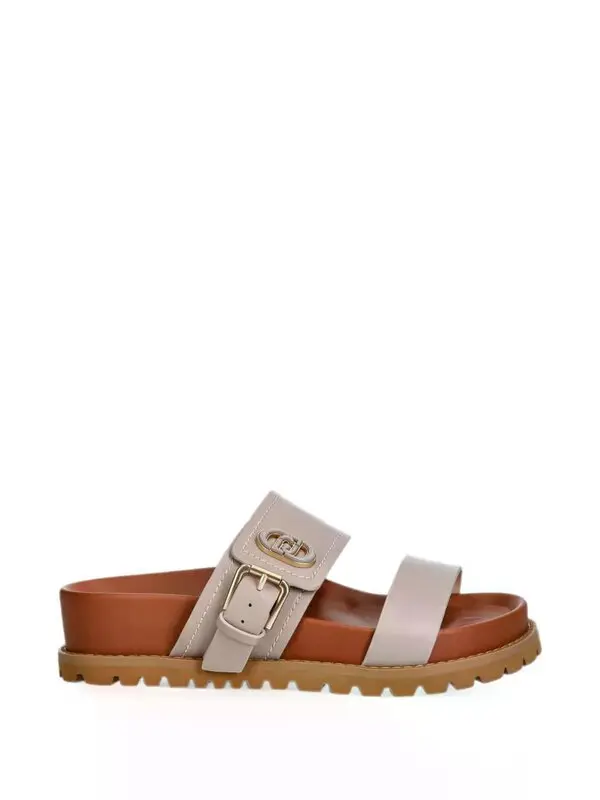 Liu Jo Buckle-fastening Logo-plaque Sandals - Neutrals