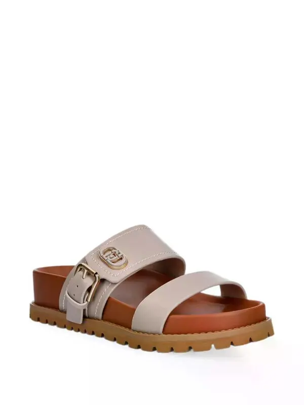 Liu Jo Buckle-fastening Logo-plaque Sandals - Neutrals