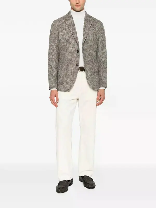 Eleventy Houndstooth-pattern Single-breasted Blazer