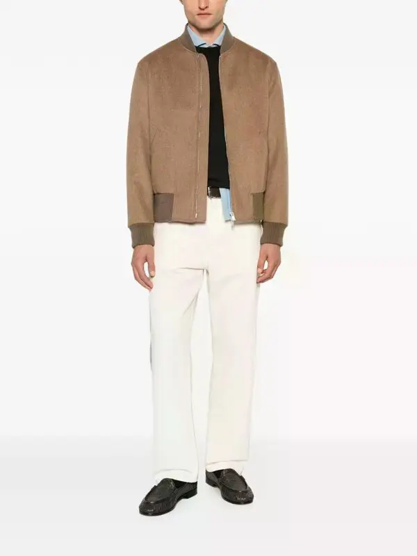 LARDINI Ribbed-trim Zip-fastening Jacket