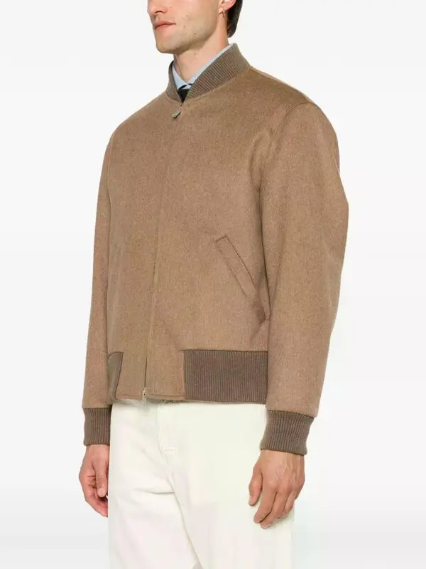 LARDINI Ribbed-trim Zip-fastening Jacket