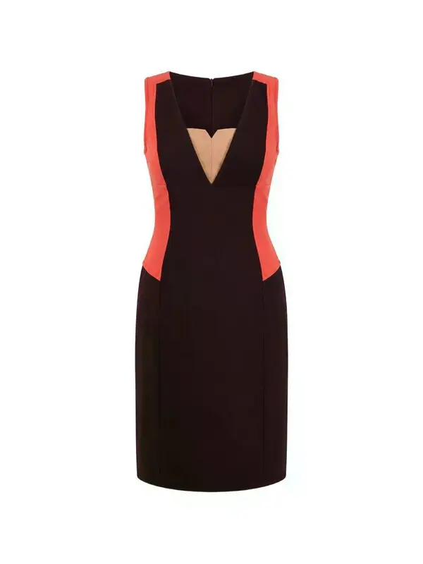 COTE Colorblocked V-neck Sleeveless Sheath Dress