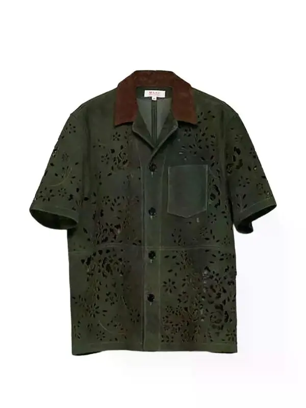 MASU Cut-out Suede Shirt