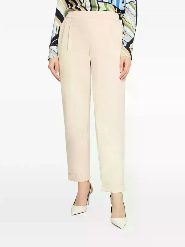 BETTY BARCLAY Pleated Turn-up Trousers - Neutrals
