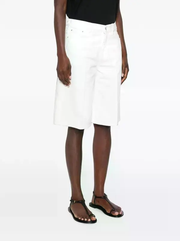 TOTEME Board Knee-length Denim Shorts - White