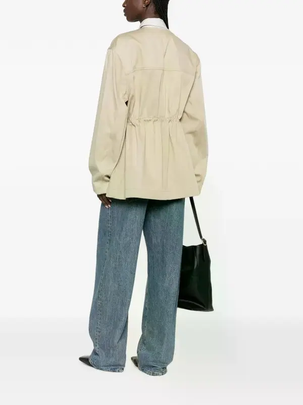 TOTEME Elasticated-waist Cotton Twill Jacket - Neutrals