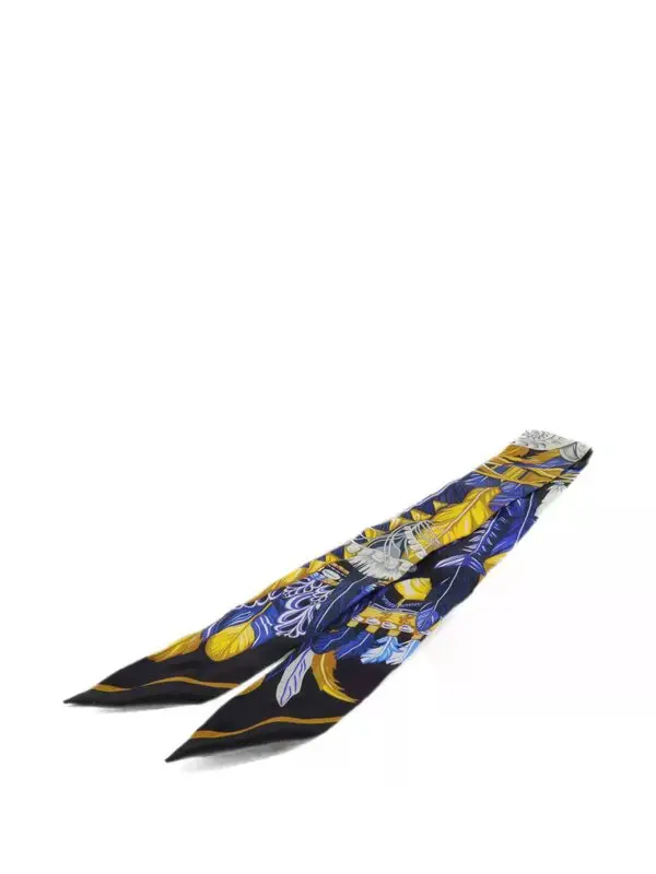 Hermès Danse Pacifique Twilly Feather-print Scarf - Blue