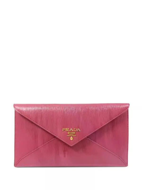 Prada Logo-appliqué Wallet - Pink