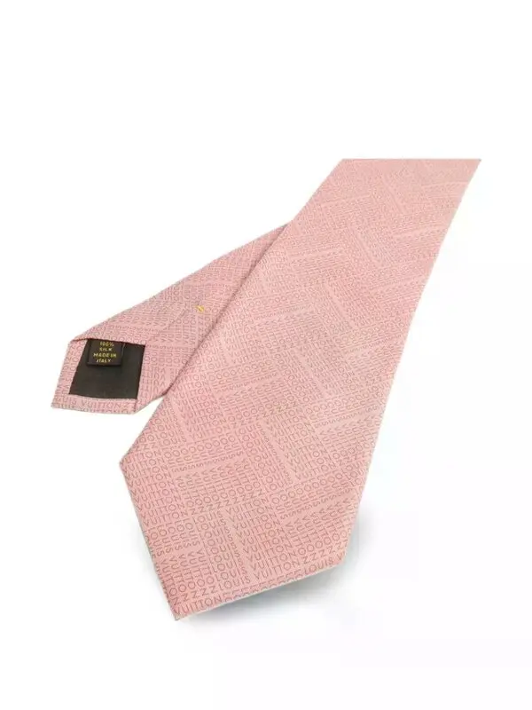 LOUIS VUITTON Silk Logo Print Tie